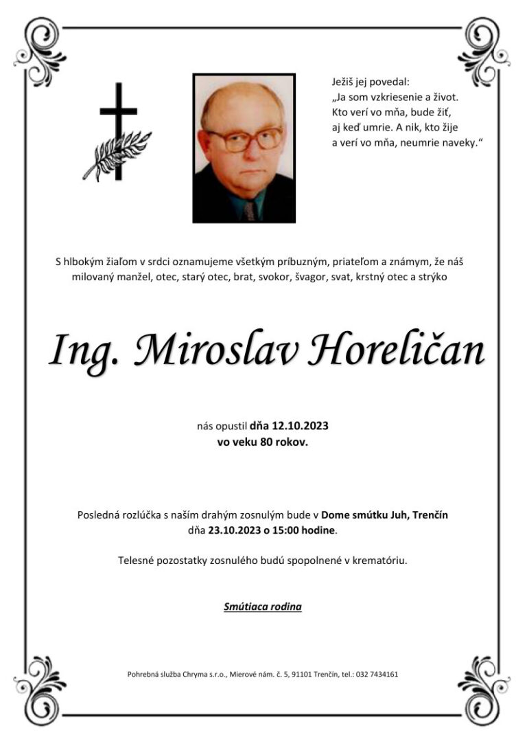 Ing. Miroslav Horeličan » Mesto Trenčín