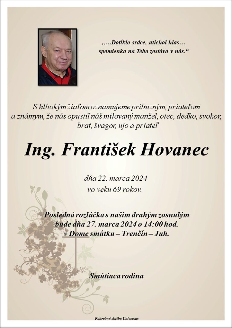 Ing. František Hovanec » Mesto Trenčín