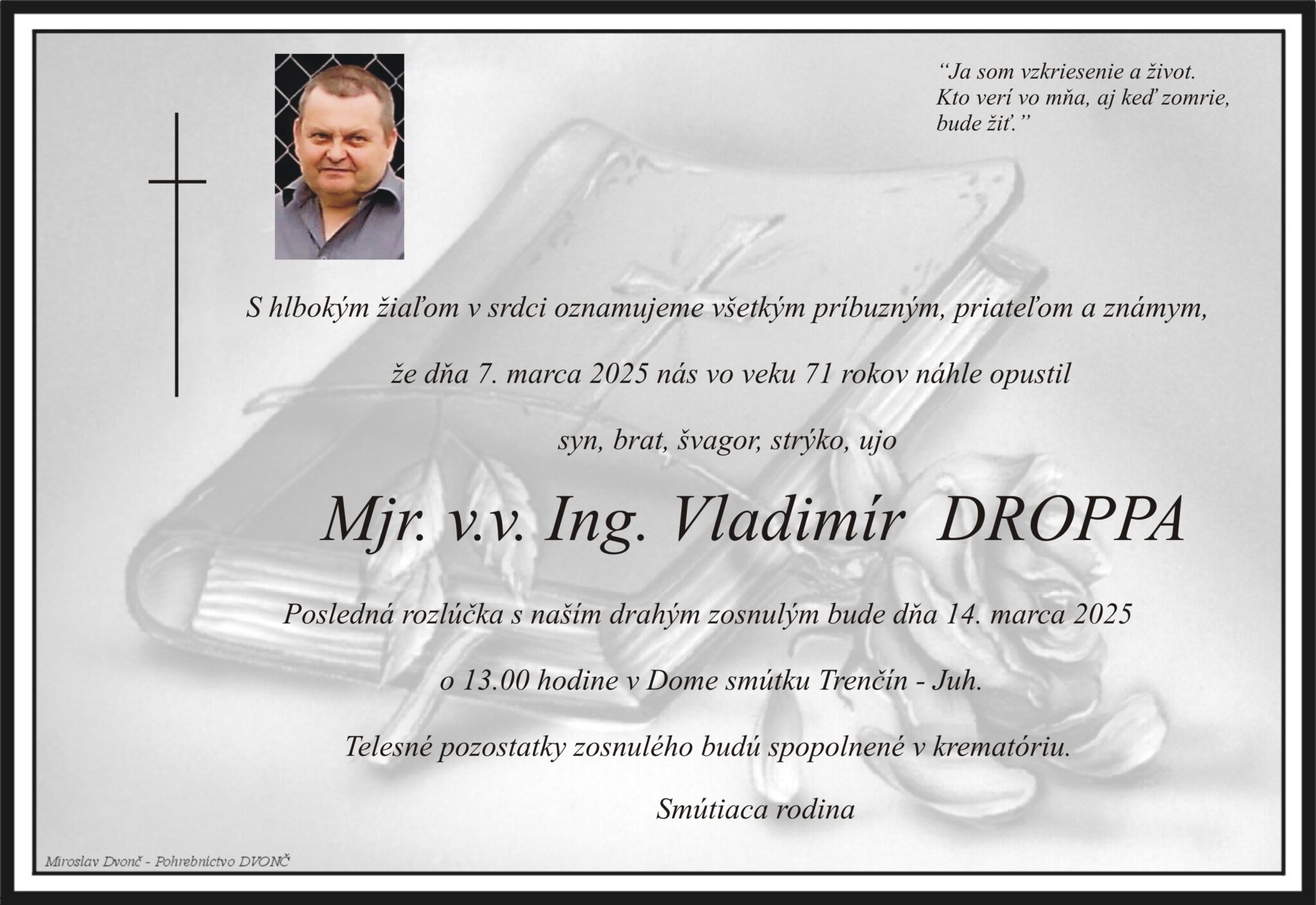 Mjr.v.v. Ing.Vladimír Droppa » Mesto Trenčín