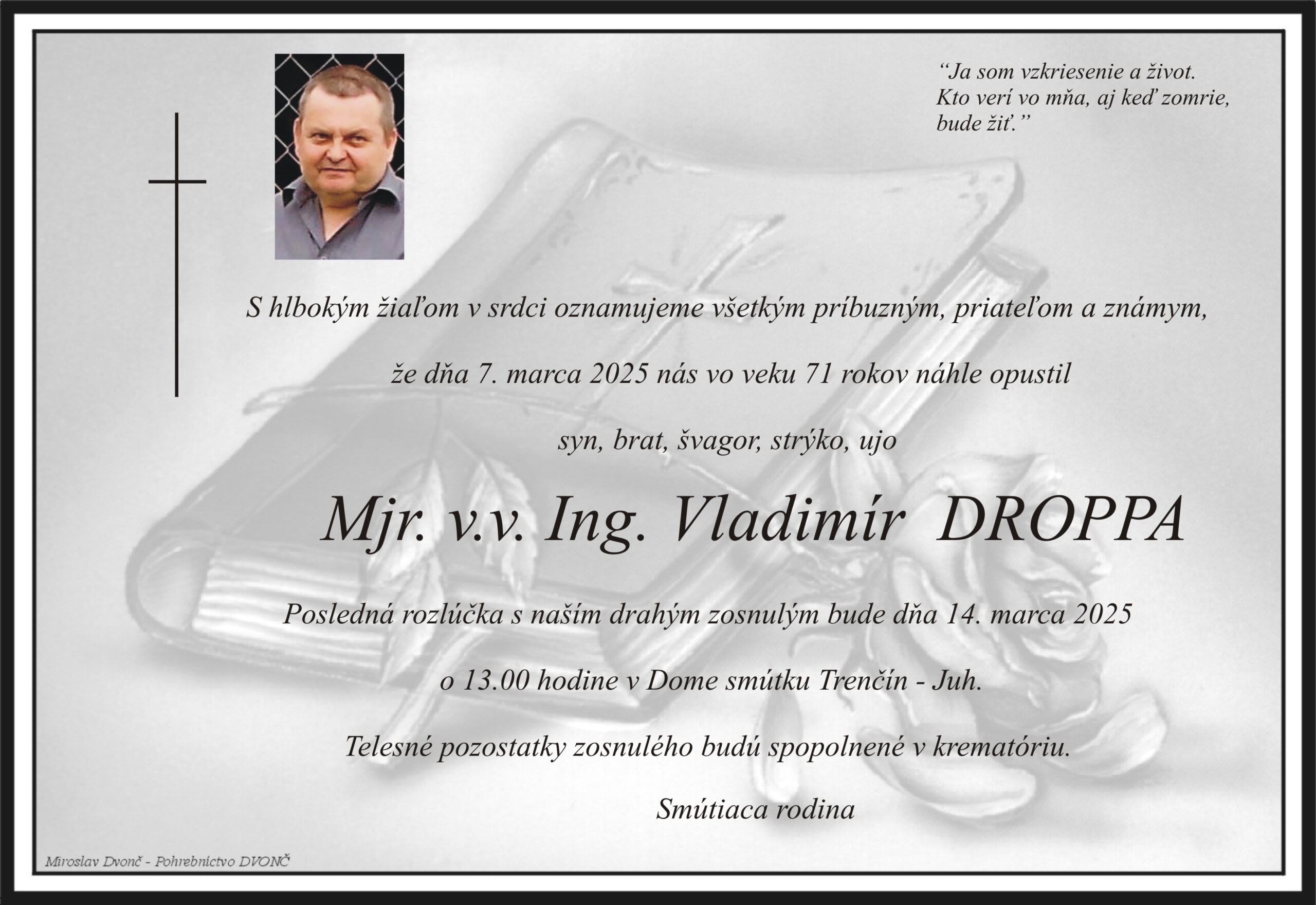 Mjr.v.v. Ing.Vladimír Droppa » Mesto Trenčín