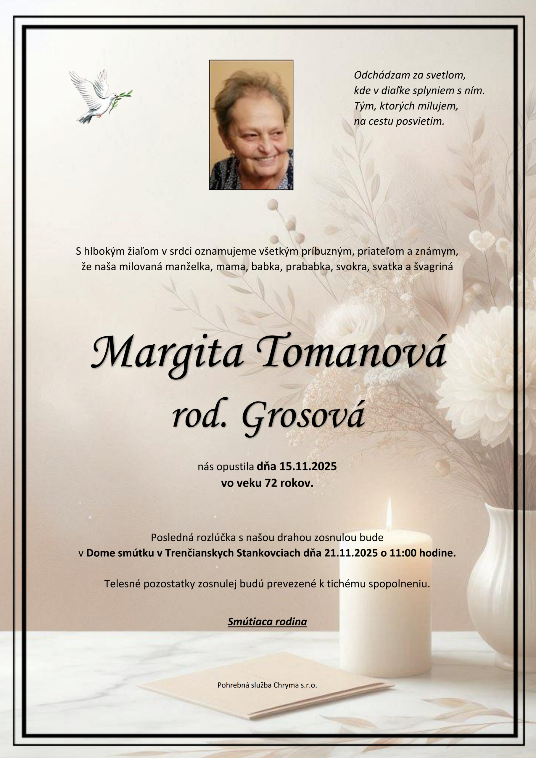 Margita Tomanová rod. Grosová » Mesto Trenčín