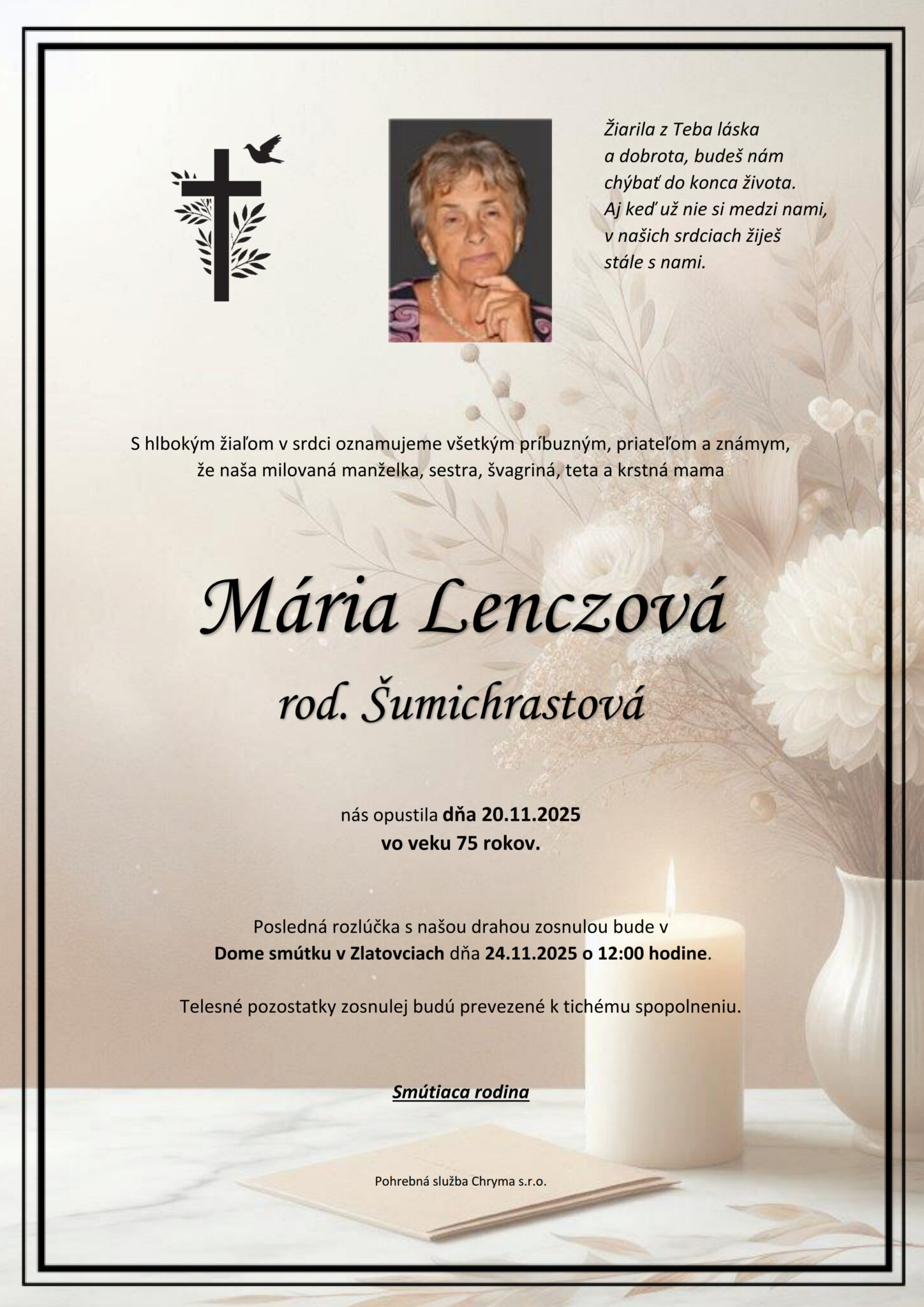 Mária Lenczová rod. Šumichrastová » Mesto Trenčín