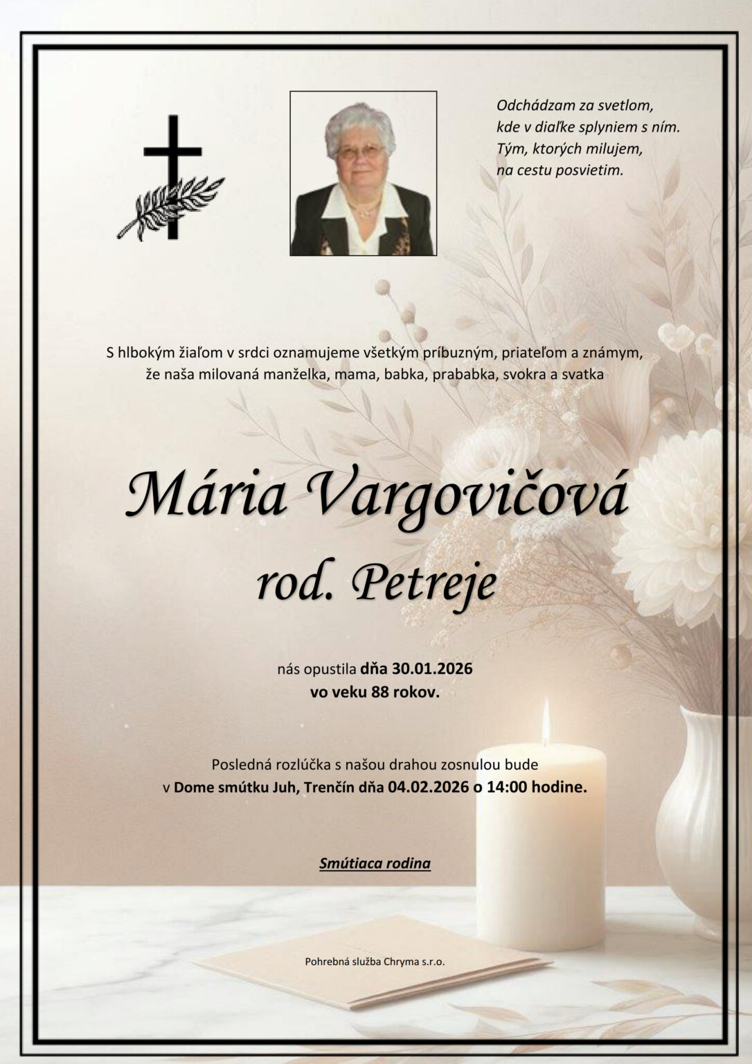 Mária Vargovičová rod. Petrejová » Mesto Trenčín